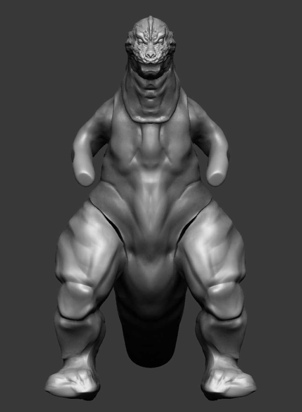 ZBrushでゴジラ2001を作ってみる 身体のSubToolを分割 | NegativeMindException