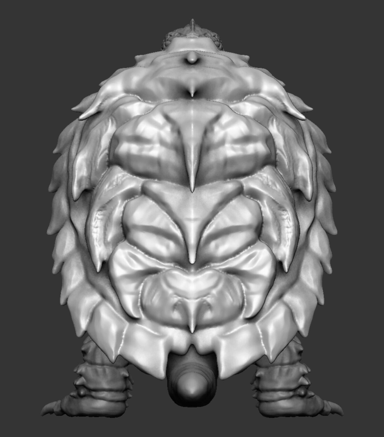 ZBrushでアヴァン・ガメラを作ってみる 脚のトゲの作り直し | NegativeMindException