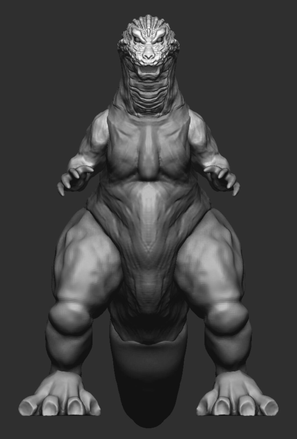 ZBrushでゴジラ2001を作ってみる 姿勢の変更 | NegativeMindException